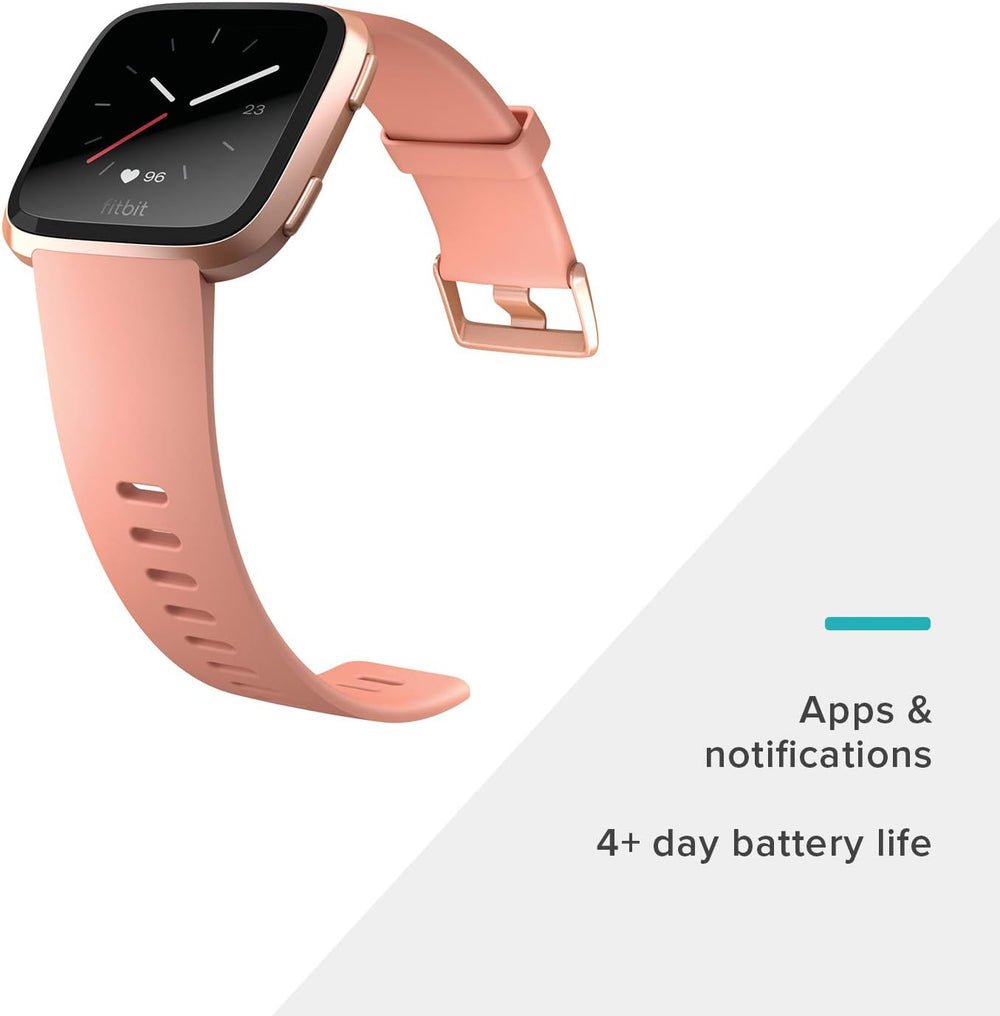 Fitbit Versa Smart Watch, Peach/Rose Gold Aluminium, One Size - $75 ...
