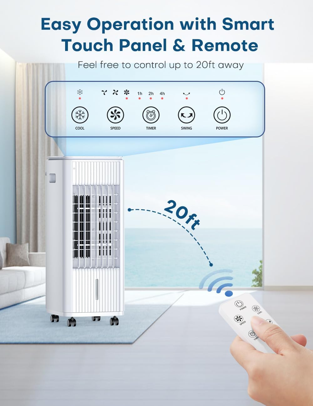 Evaporative Air Cooler Temeike 3 In 1 Portable Air Conditioners W Rem