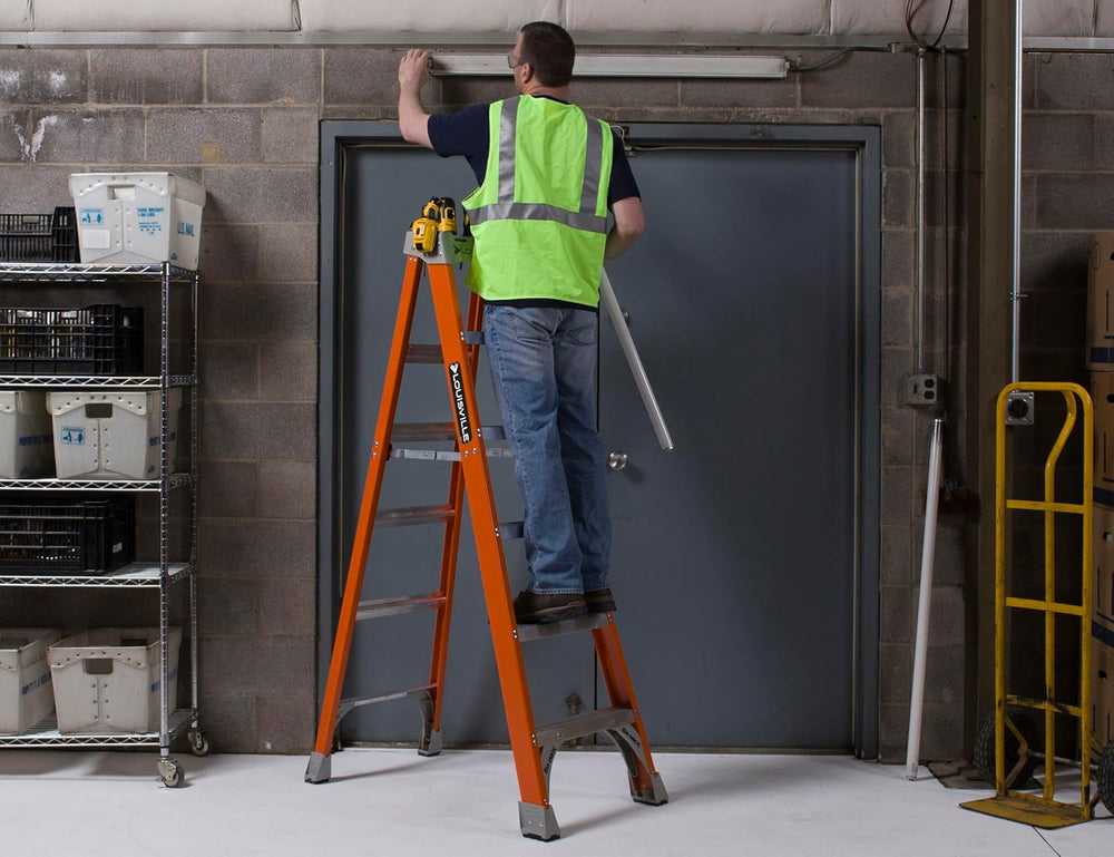 Louisville Ladder 12-Foot Fiberglass Step Ladder, 300-Pound Load Capac ...